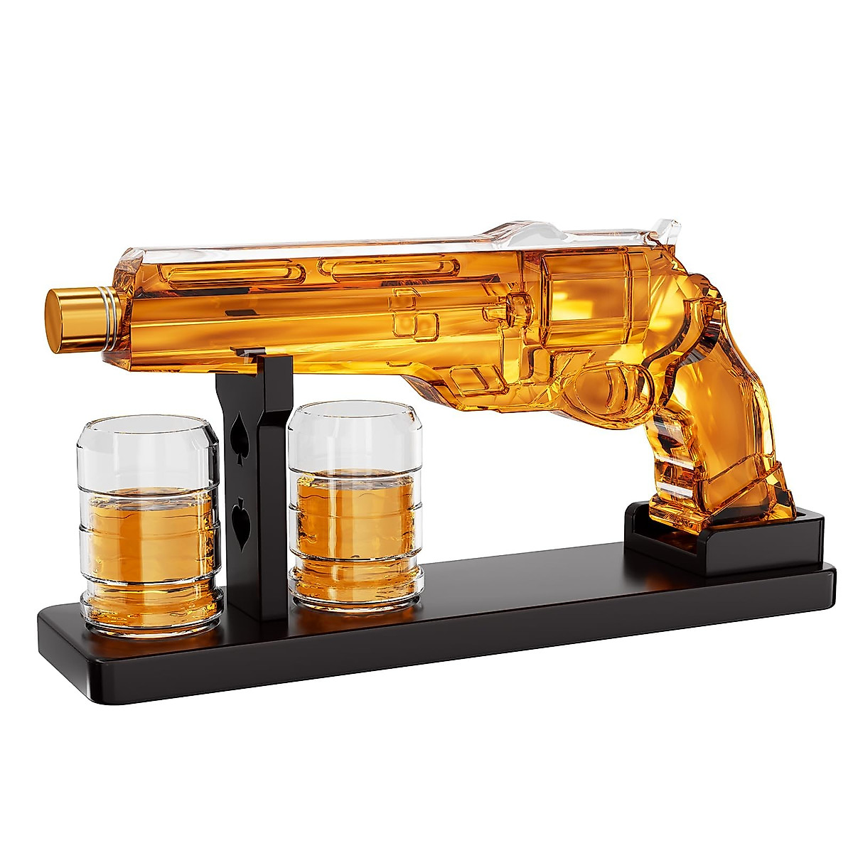 Gun Whiskey Decanter Sets for Men, Kollea Liquor Decanter Set with Glass, Unique Birthday Gift Ideas for Men Dad Father, Cool Anniversary Stuff Gifts for Him Husband, Dispenser for Bar Drinking Party