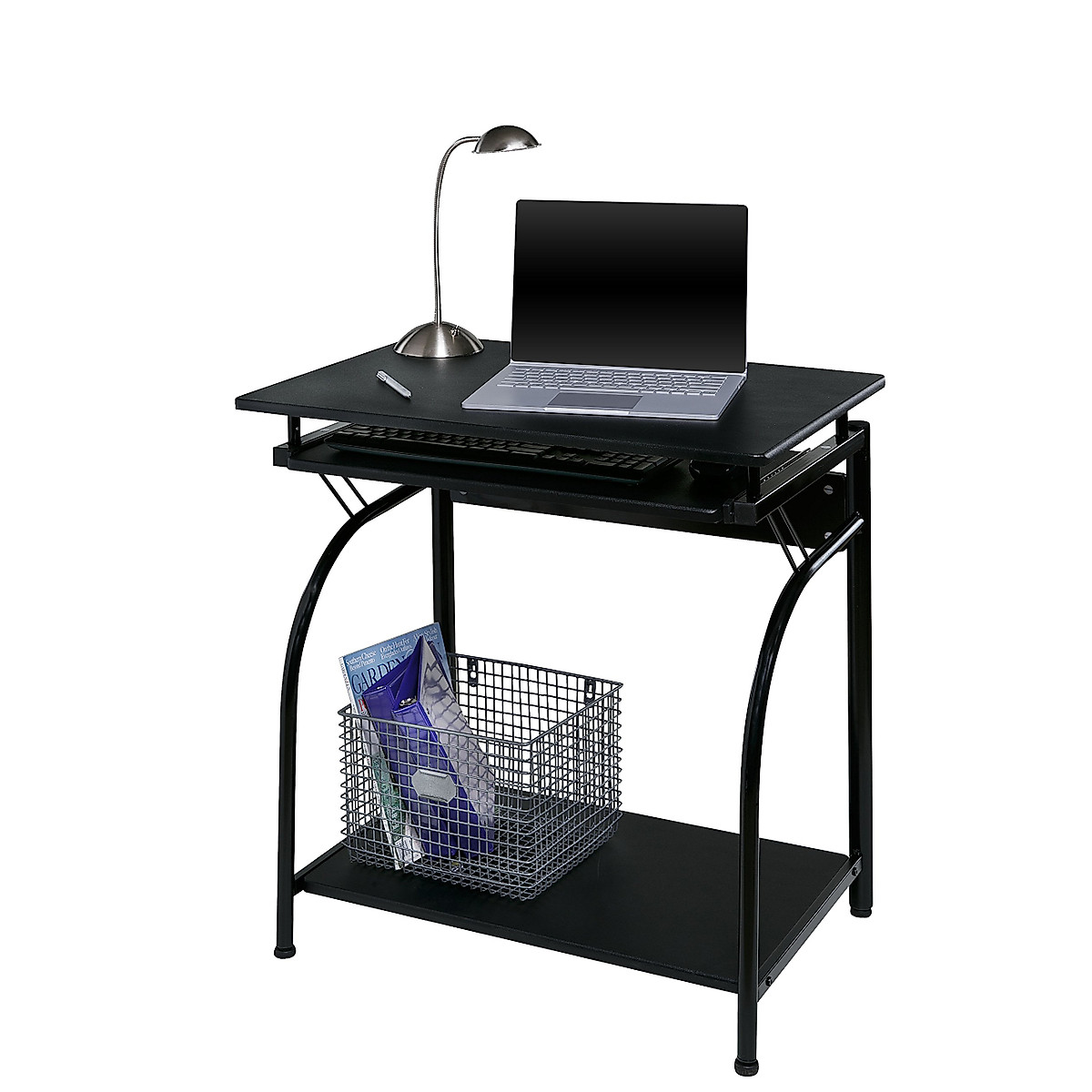 OneSpace Stanton Computer Desk with Pullout Keyboard Tray, Black
