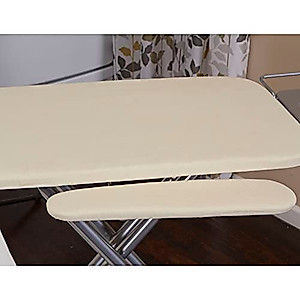 Household Essentials Wide Mega Ironing Board 4-Leg, Steel Top Pressing Station, Heat-Resistant Fiber Pad and Cotton Cover, Silver Frame