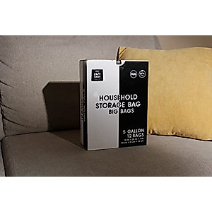 24/7 Bags- Double Zipper Bags, 5 Gallons, 12 Count, Stand and Fill, Carry Handle, BPA-Free, Air Tight Seal