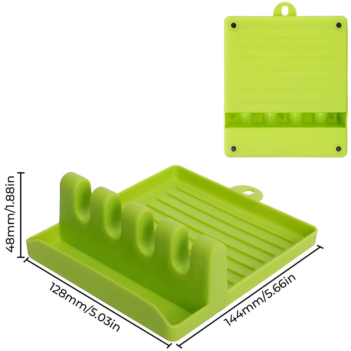 ETSAMOR Spoon Rest 2PCS Silicone Utensil Rest with Drip Pad for Multiple Utensils Silicone Spoon Rest Heat-Resistant BPA-Free Utensil Rest for Stove Top Kitchen Utensil Holder for Spoons Ladles Tongs