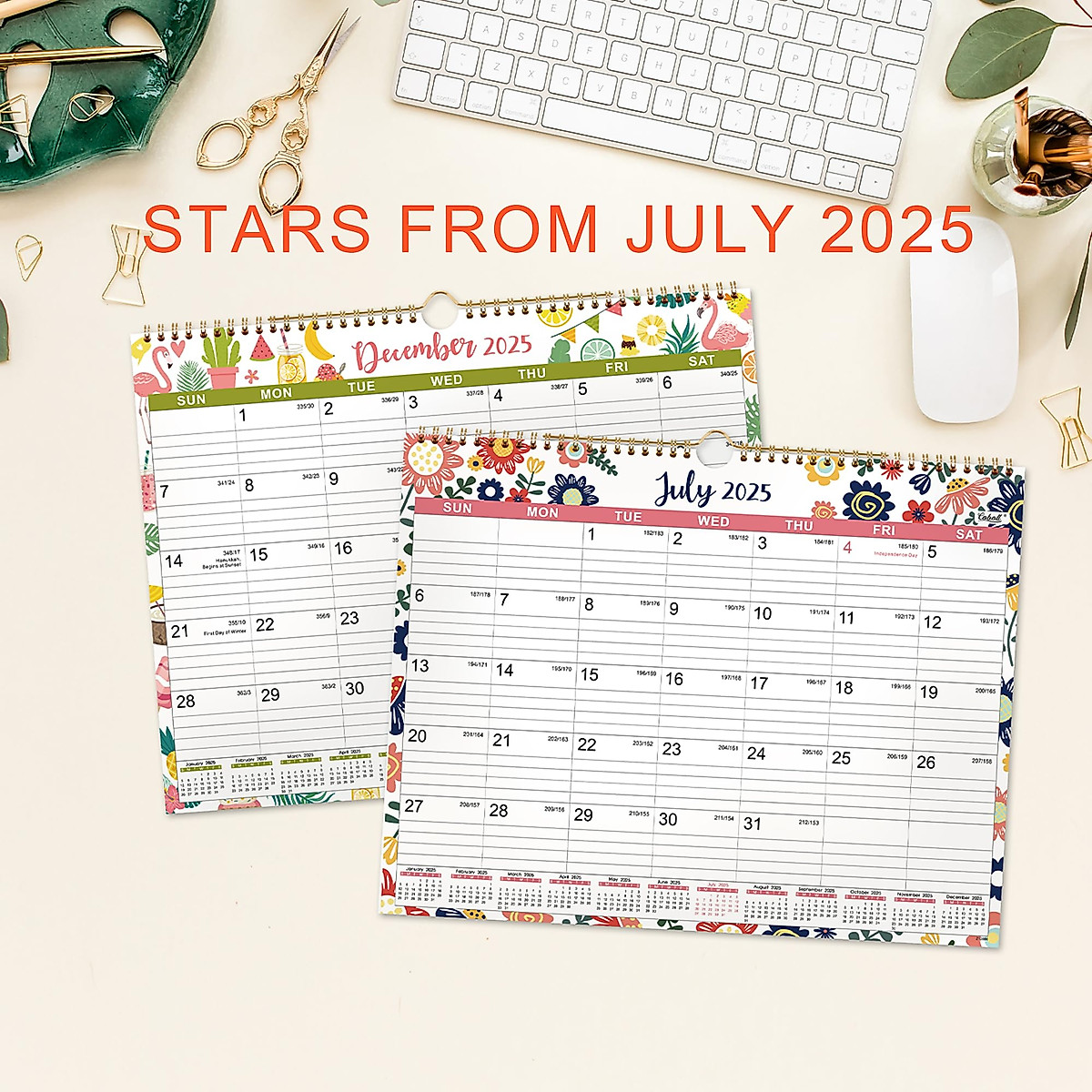 2025-2026 Calendar - July 2025-December 2026 Wall Calendar, 18 Monthly Calendar 2025-2026, Perfect for School, Office & Home Planning, 14.75" x 11.5"