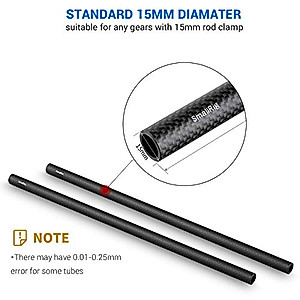 SmallRig 15mm Carbon Fiber Rods (12 Inch) for 15mm Rods Clamps Camera Rail Support System, Follow Focus, Matte Box, Shoulder Pad, Lens Support - 851