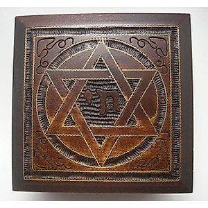 Star of David Wood Keepsake Box Judaica Handmade Box with Lock and key