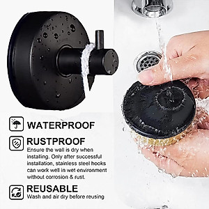 minicreat Suction Cup Hooks 2 Packs Towel Hooks Matte Black Bathroom Shower Holders for Bathroom Bedroom Kitchen Hotel Pool