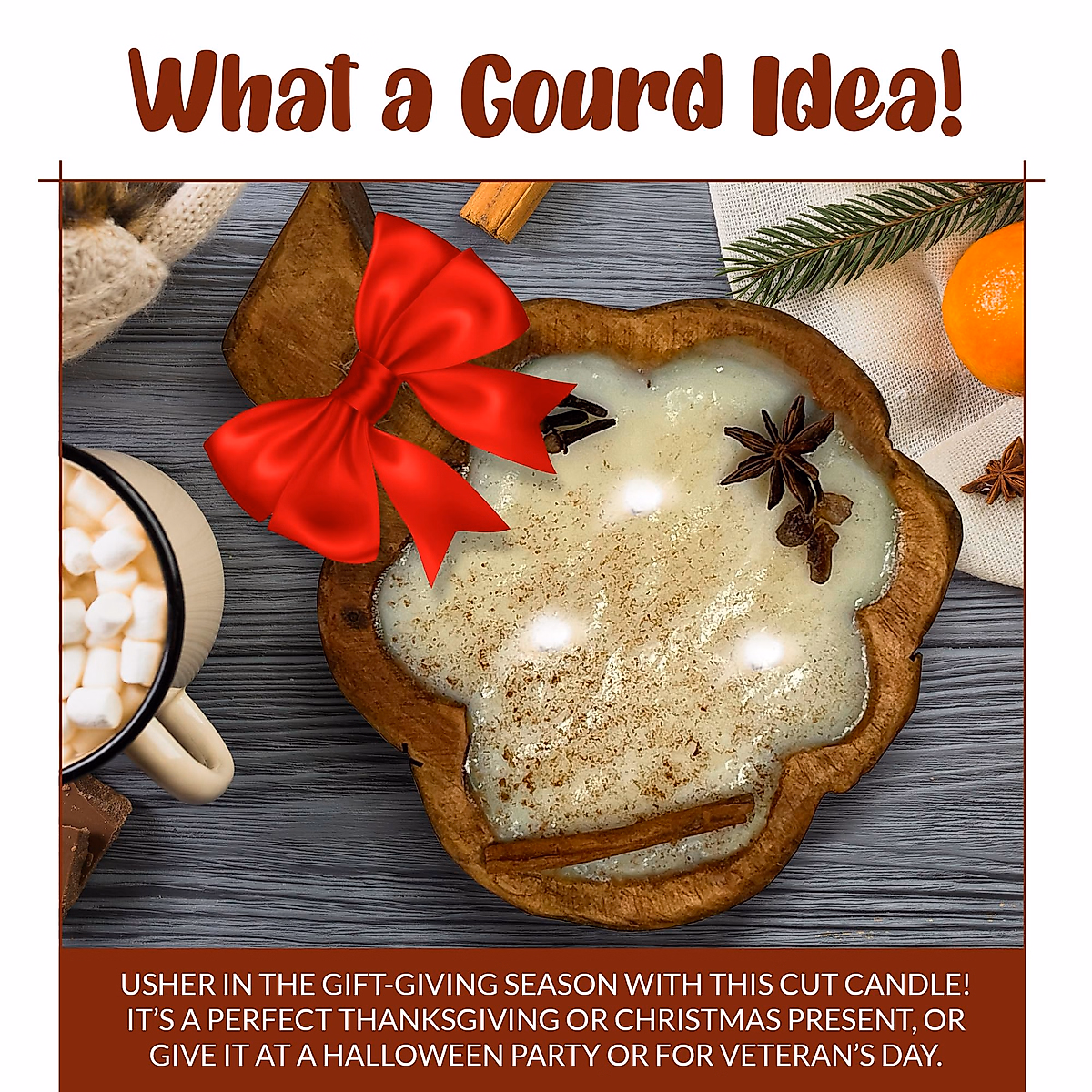 Dough Bowl Candle Co. Pumpkin Candle - 8"x6"x1.5" Pumpkin Spice Candles with 35 Hour Burn Time, Wooden Fall Candles with 100% Soy Wax, 3 Wick Fall Scented Candles, Fall Room Decor, Autumn Candle