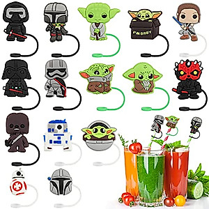 15 Pcs Straw Cover Cap for Stanley Cup, Silicone Straw Topper fit Stanley 30&40 Oz Tumbler with Handle, 8mm Reusable Drinking Straw Tip Covers for Stanley Star Tumbler Cups Accessories