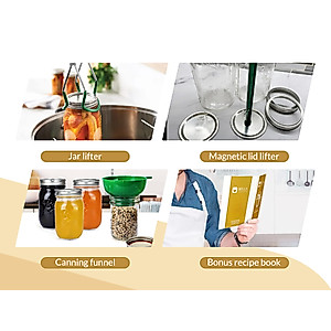 BELLA COOKS Canning Supplies Starter Kit - 7-in-1 Canning Set - Incl. Canning Funnel, Canning Rack, Canning Jar Lifter, Jar Wrench, Tongs & more