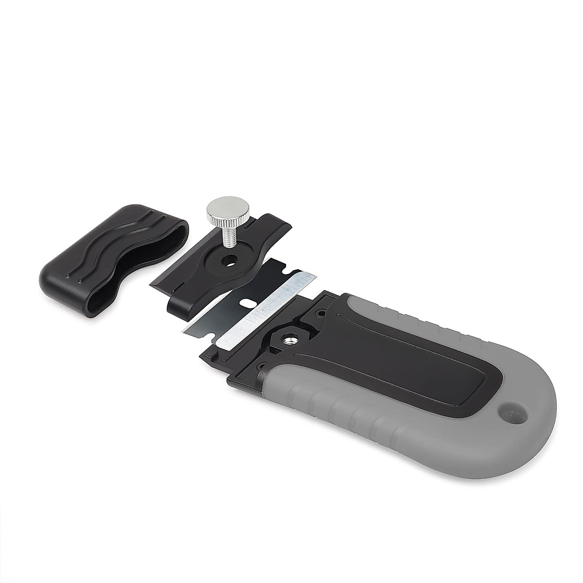 Gomake Plastic Razor Blade Scraper Kit Locking Razor Blade Scraper with Safety Cap, Glass Cooktop Scraper with Blades for Glass Clean, Paint and Old Label,Decal Sticker Remover, Stove Top Scraper Tool