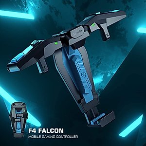 GameSir Mobile Triggers,Mobile Game Controllers F4 Falcon,Foldable Plug and Play Gaming Trigger for iOS and Android Phone(PUBG/Fortnite/Rules)（4.5-6.5 inch ） [android]