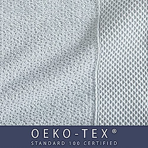 Market & Place 100% Cotton Super Soft Luxury Hand Towel Set | Quick-Dry and Highly Absorbent | Popcorn Textured | 500 GSM | Includes 6 Hand Towels | Park Avenue Collection (Spa Blue)