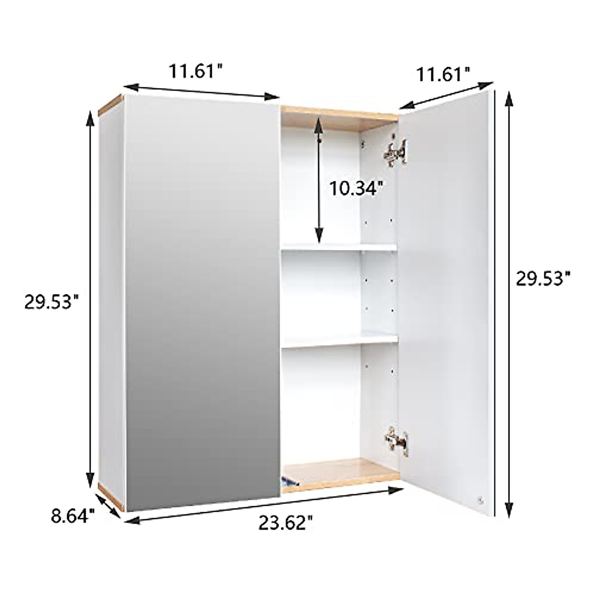 Veryke Bathroom Wall Storage Cabinet Over Toilet, Medicine Cabinet with Double Mirror Door for Bathroom,Living Room