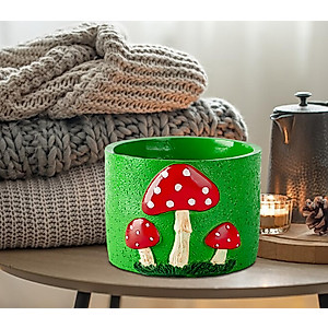 Mushroom Yarn Bowl for Crocheting Green Crochet Bowls for Yarn Red Docor Crochet Bowl Knitting Bowl