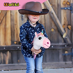 WALIKI Unicorn Stick Horse Toy for 2, 3, 4, 5, 6 & 7 Year Old Girls | Cute Birthday Gift for Little Girls | Pretend Play Pony for Toddlers & Preschoolers