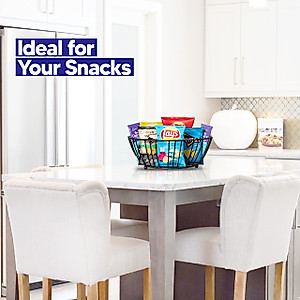 Riccle Fruit Basket For Kitchen Counter - 3 Tier Fruit Basket - Triple Layer Metal Wire Fruit Bowl For Kitchen Counter top - Three Tiered Fruit Holder For Kitchen, Produce, Vegetables