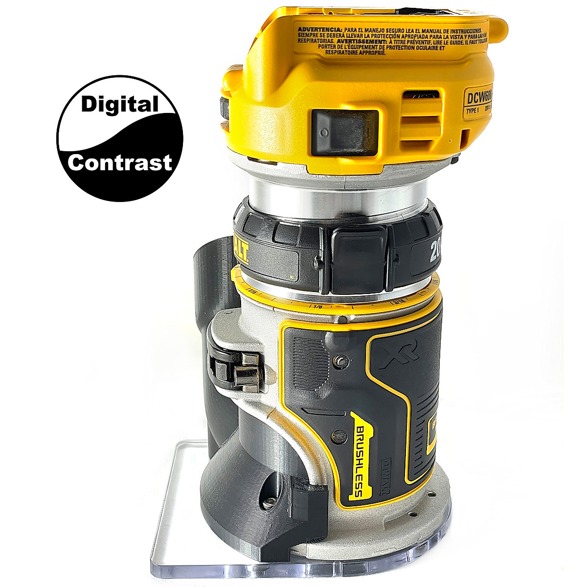 Trim Router Hose Adapter, Compatible with DeWalt DCW600 and DWP611 to Festool 27mm and 36mm Hose, Black