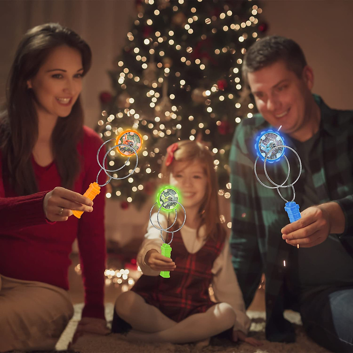 Easter Basket Stuffers Gifts for Kids 3pcs Light Up Gyro Wheel Toy Stocking Stuffers for Kids Teens & Adults, Magic Rail Twirler Magnetic Yoyo Fidget Spinner Toys for Ages 3-5 8-12 Year Old Boys Girls