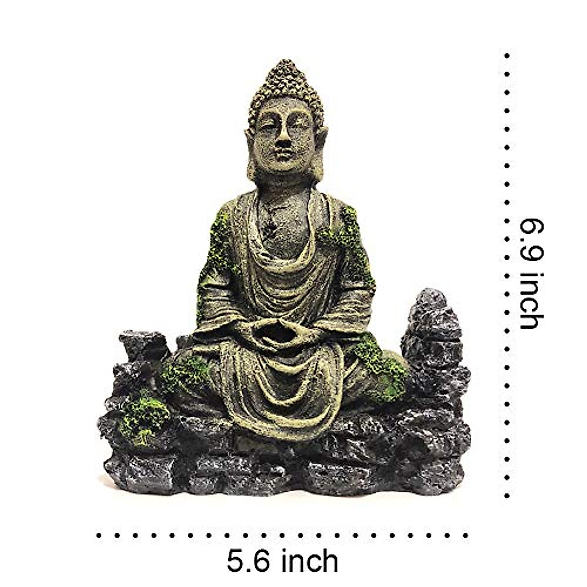 SLOCME Aquarium Buddha Statue Decorations - Aquarium Decor Ornament Fish Tank Buddha Statue Decoration