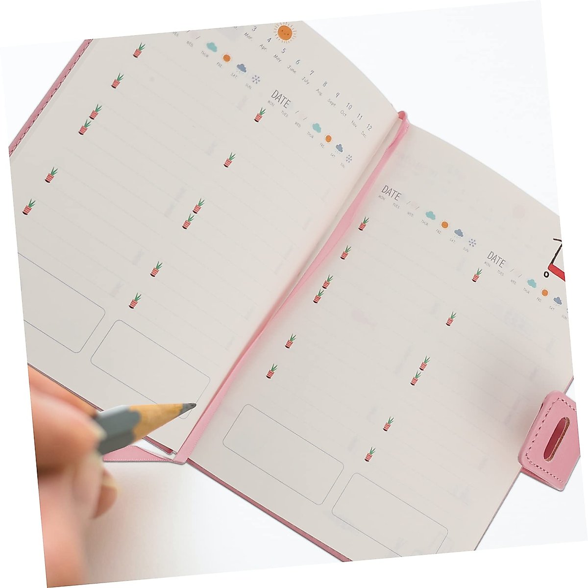 NUSITOU 1pc 2021 Planner Pocket Notepad Time Organizer 2021 Planning Book 2021 Notepad 2021 Diary Notebook Travel Notebook 2021 Calendar Notepad Paper + Pu Filling Work Week Month