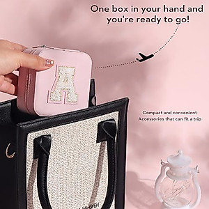 Parima Best Friend Birthday Gifts - Travel Jewelry Case | Gifts for Friends | Friend Gifts for Women Birthday Unique Gifts | Travel Gifts for Friends | Mothers Day Gifts for Women - Letter K, Pink