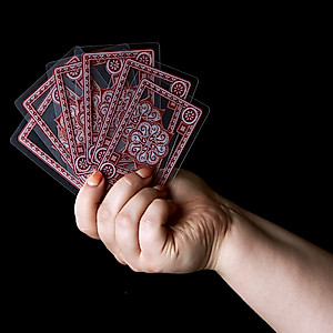 Waterproof Playing Card Deck with Jokers - 54 Clear Plastic Cards, Poker Size, Standard Index - Durable, Washable and Easily Portable - Flexible, Smooth Shuffling - Hard Plastic Carrying Case Included