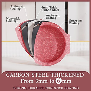 HIPTABLY Baking Sheet Pan Set, Oven Bakeware Set, Nonstick Baking Pans Set with Cooling Rack Stackable Muffin Pan, Cupcake Pan, Dishwasher Safe Carbon Steel Bake Set (Pizza Set)