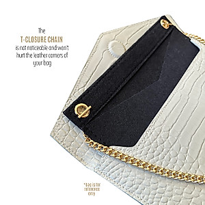 Uptown Clutch Conversion Kit with Gold Chain Wristlet Insert Wallet on Chain WOC Uptown Pouch Insert (Black)