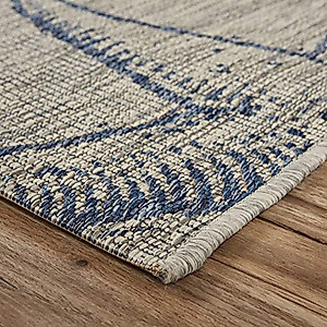 Ox Bay Celeste Coastal Starfish Indoor/ Outdoor Area Rug, Gray/Navy, 5' x 7'