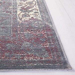 SAFAVIEH Vintage Collection Area Rug - 10' x 14', Grey & Multi, Oriental Distressed Viscose Design, Ideal for High Traffic Areas in Living Room, Bedroom (VTG117-2770)