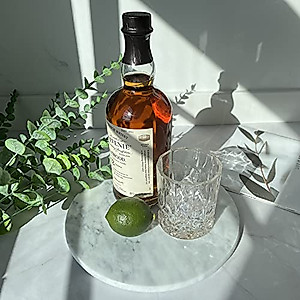 BustleDust 100% Natural Marble Pastry Board for Food, Tea, Coffee, Breakfast, Snacks, Cheese, Appetizers - Use in Kitchen, Bathroom, Office - Natural Marble (Gray White,Glossy Surface)