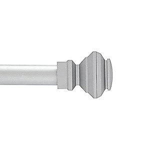 Interior Living 36-66 in. Adjustable Square End Curtain Rod, 1 in. Diameter, Pewter