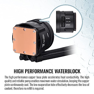 Thermaltake TOUGHLIQUID 240 ARGB Motherboard Sync All-in-One Liquid CPU Cooler, AMD (AM5/AM4) / Intel (LGA 1700/1200), 240mm High Efficiency Radiator CL-W319-PL12BL-B