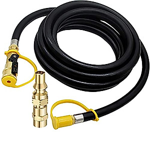 MCAMPAS 12FT Propane Hose 1/4" Quick Disconnect Adapter Kit with 1/8”Female Thread x 1/4”Quick Connect Plug Replacement for Weber 54060001 Q2200,51010001 Q1200 Grill Easy to Hook Up RV Motorhomes