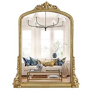 Decor Trends Traditional Ornate Arch Wall Mirror Vintage Fireplace Mirror Mantel Decor, Antique Gold, 36 inches x28 inches, Baroque Inspired Wall Mirror, 28 inches W x 36 inches L, 21004-GD
