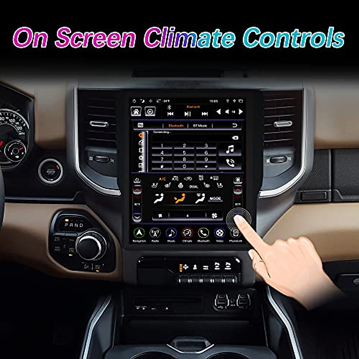 LINKSWELL GEN IV 12.1 Inch Radio Replacement for RAM 2019 2020 2021 Trucks New Body Style 1500/2500/3500 Android 8.1 T-Style Car Stereo Touch Screen Head Unit Multimedia Bluetooth GPS Navigation