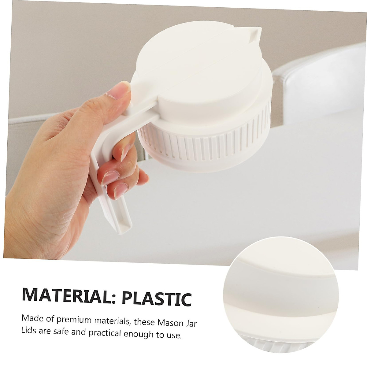 Hemoton 2pcs Mason Jar Pour Lids Flip Top Glass Bottle Glass Drinkware Wide Mouth Glass Jars Handheld Mason Jar Lid Plastic Mason Jar Caps Mason Jar Cover Mason Jar Accessories Clamshell