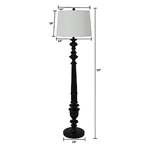 Decor Therapy Benjamin Traditional Floor Lamp, Satin Black