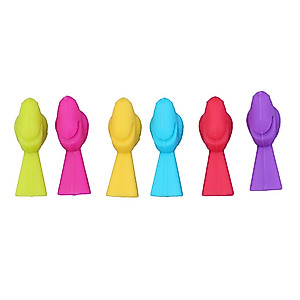 A FEI Wine Glass Markers Set Of 18 Dolphin Pineapple Bird Silicone Drink Glass Charms