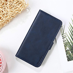 Shantime Oppo Reno 6 Pro+ 5G Case, Leather Wallet Case with Cash & Card Slots Soft TPU Back Cover Magnet Flip Case for Oppo Reno 6 Pro Plus 5G Blue