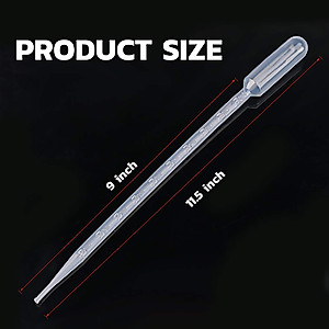 BESUNTEK 100PCS 10ml Transfer Pipettes Disposable Calibrated Liquid Dropper Plastic Pasteur with Graduated for Science Laboratory