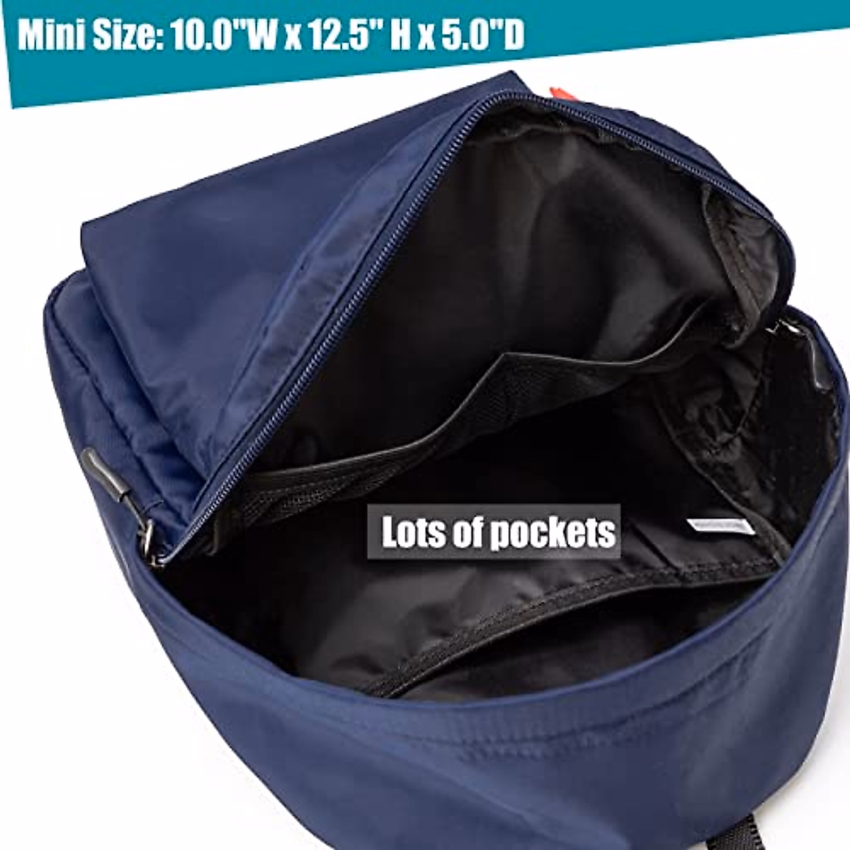 Veious Mini Backpack Purse for Women or Girls Lightweight Small Daypack Backpacks, Deep Blue