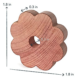 Cedar Wood Closet Freshener for Clothes Hangers: 30 Cedar Wood Flowers for Wardrobe Closet – Cedar Hangers – Wood Ring Pack – Closet Freshener LAVODIA