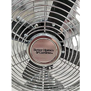 Better Homes & Gardens Retro Table Fan, 3-Speed Metal Tilted-Head Oscillation, 8-Inches (Black)