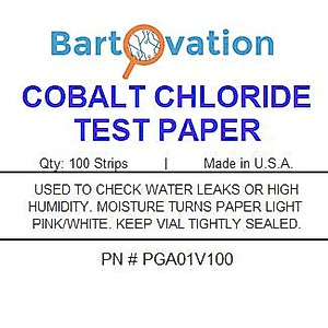 Cobalt Chloride Test Paper [Vial of 100 Strips] for Water, Moisture and Humidity Detection