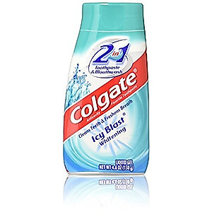 Colgate 2 in 1 Toothpaste Mouthwash Whitening 4.6 Tubes, Icy Blast, 27.6 Oz, Pack of 6