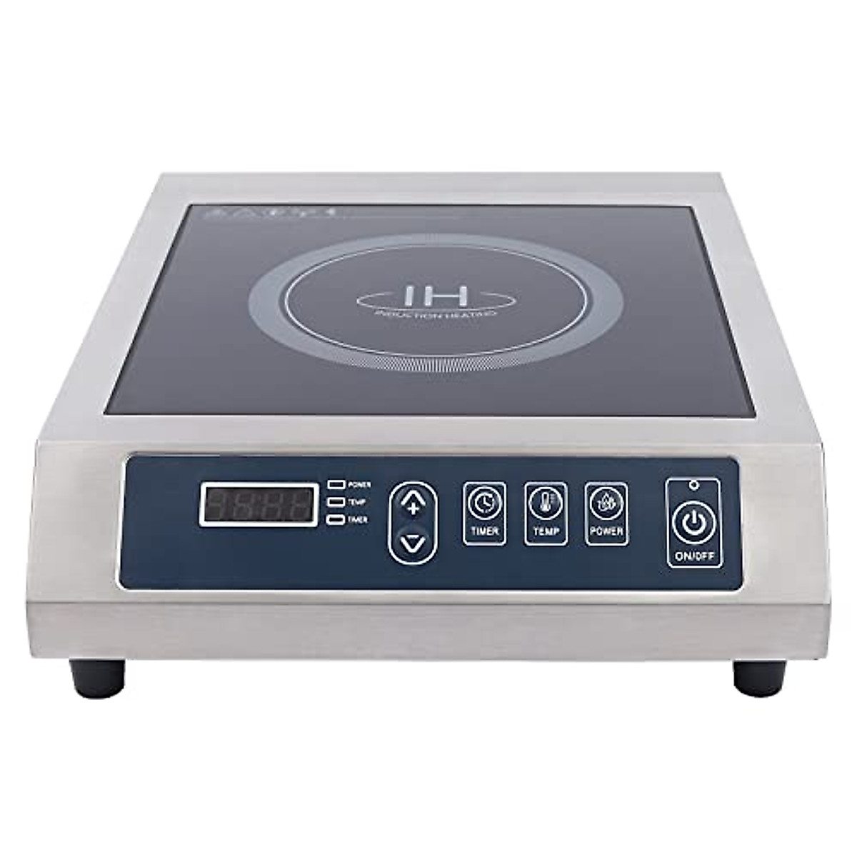 1800W Induction Cooktop Commercial Range Countertop Burners Commercial Induction Cooktop Hot Plate LED Display, 13-Speed Adjustment, Timable