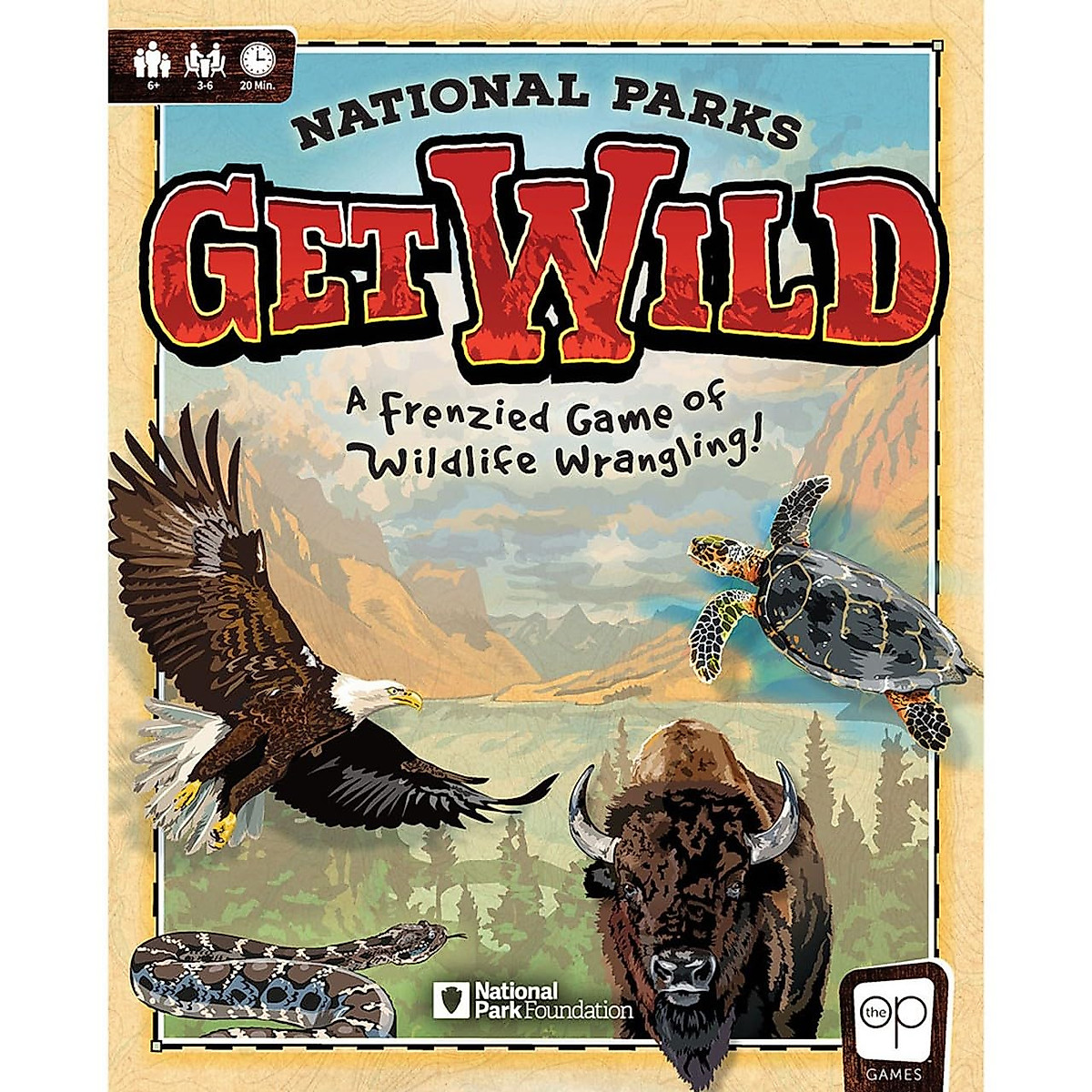 USAOPOLY National Parks Get Wild | Quick-Rolling Dice Game Featuring Iconic National Park Locations | Great Kids Game & Family Board Game
