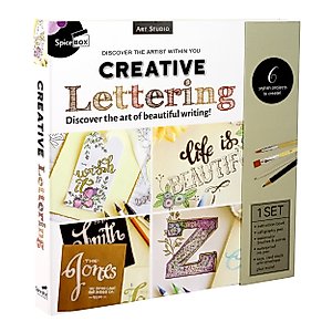 SpiceBox Creative Hand Lettering Kit, Learn Calligraphy Set with Workbook, Creative Simple Modern Letter Writing, Arts and Crafts Hobby for Adults