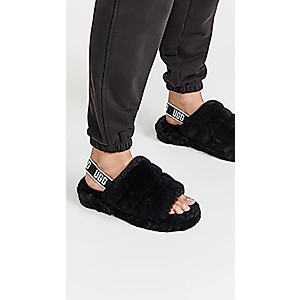 UGG Women's Fluff Yeah Slide Slipper, Black, 8