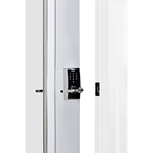 Schlage FE695-CEN-619-LAT Satin Nickel Century Keyless Touch Pad Electronic Leverset with Latitude Lever